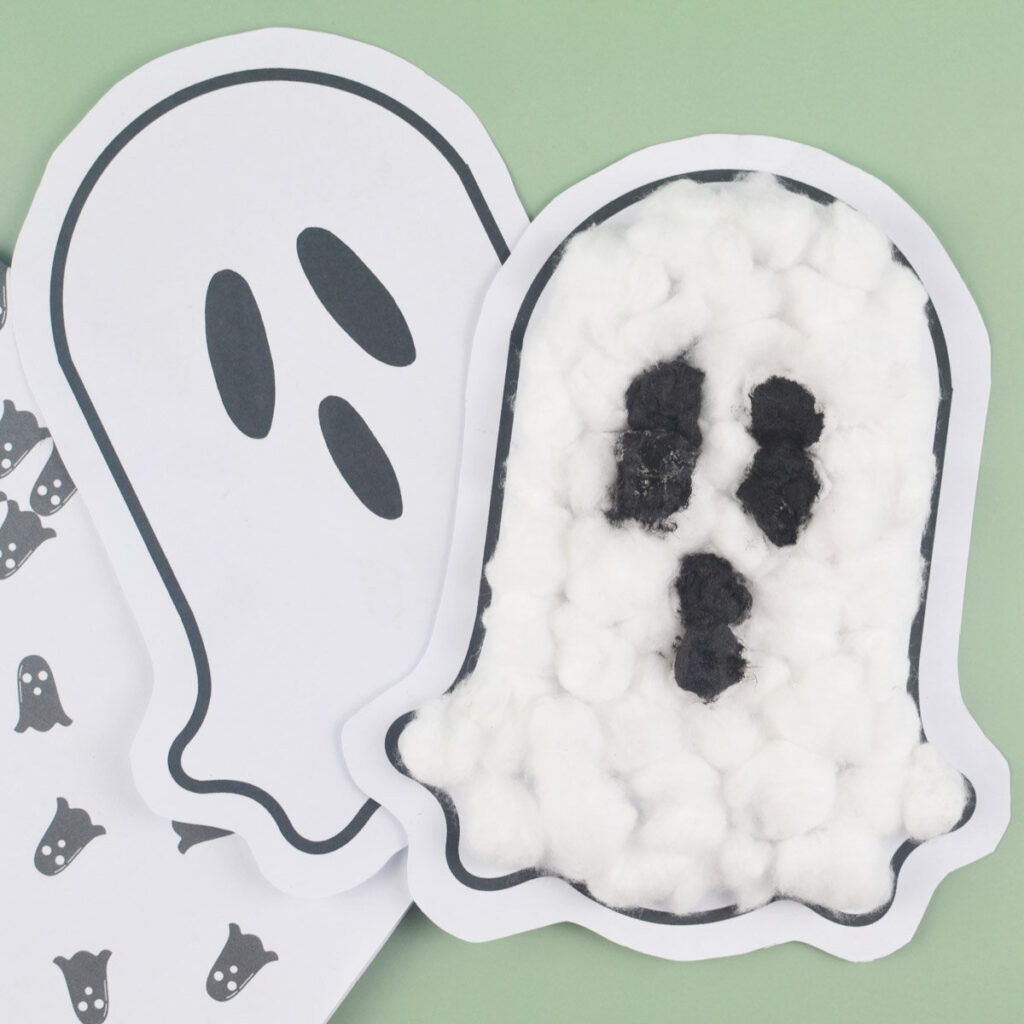Fluffy Ghost Craft For Kids Free Ghost Template Play Party Plan