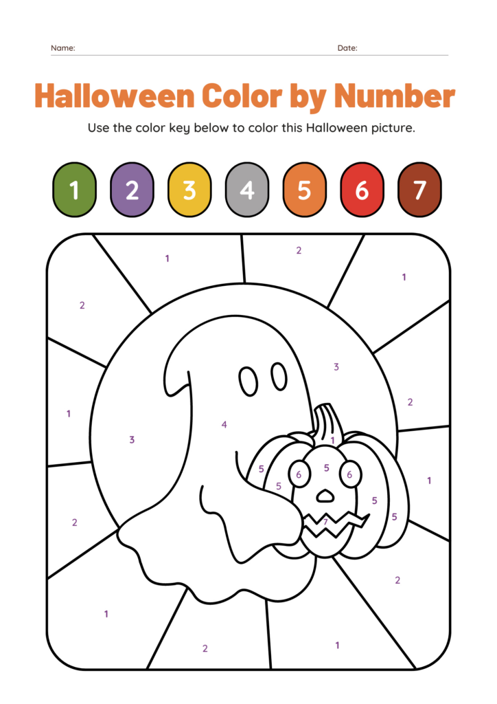 10 Halloween Colornumber Printable Worksheets Free inside Free ...